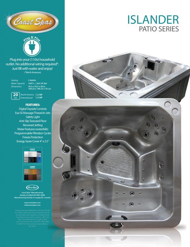 Islander Spa Spec Sheet | MP Paradise Pools