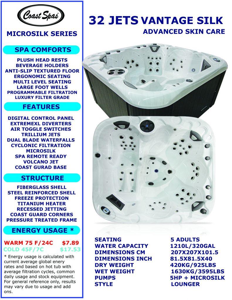 Vantage Silk Spec Sheet | MP Paradise Pools