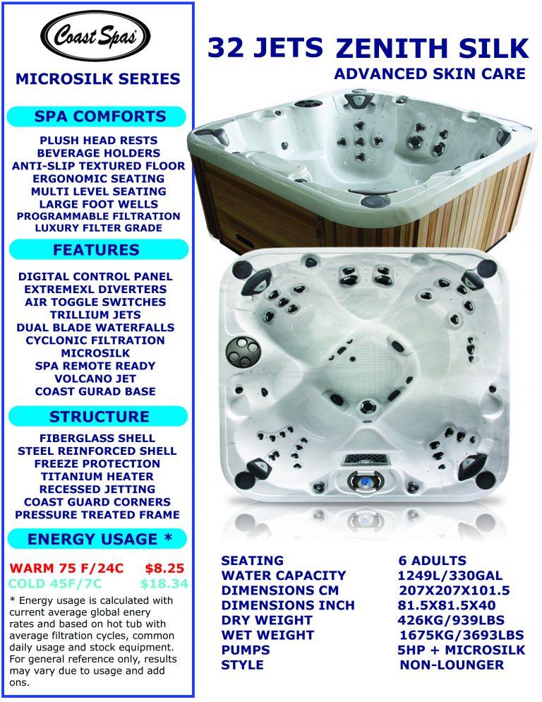 Zenith Silk Spec Sheet | MP Paradise Pools