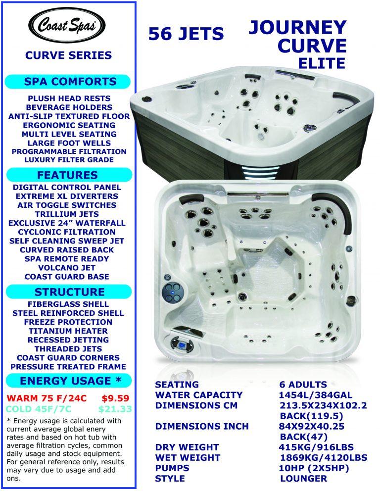 Journey Elite Curve Spec Sheet | MP Paradise Pools