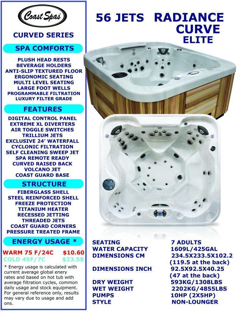 Radiance Elite Curve Spec Sheet | MP Paradise Pools