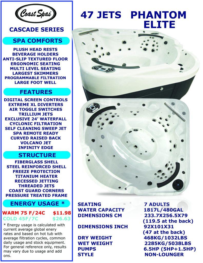 Phantom Elite Spec Sheet | MP Paradise Pools