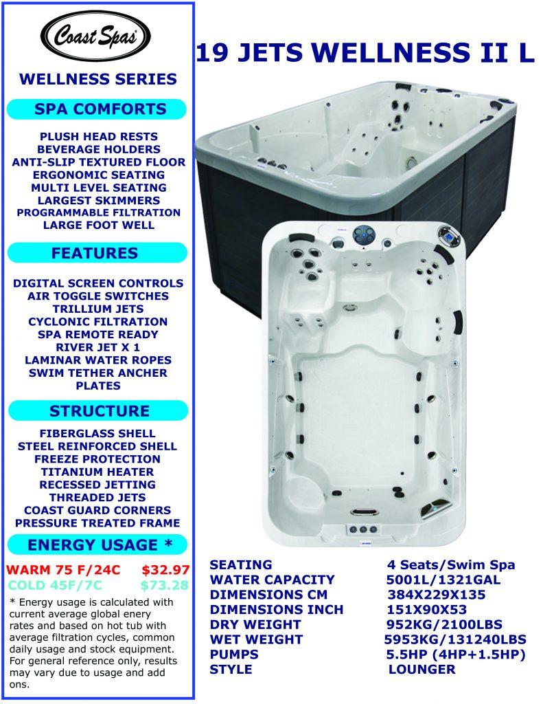 Wellness II L Spec Sheet | MP Paradise Pools